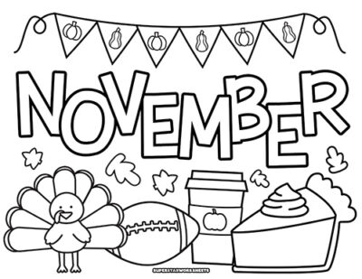 November Coloring Pages (Free Printables) - Superstar Worksheets