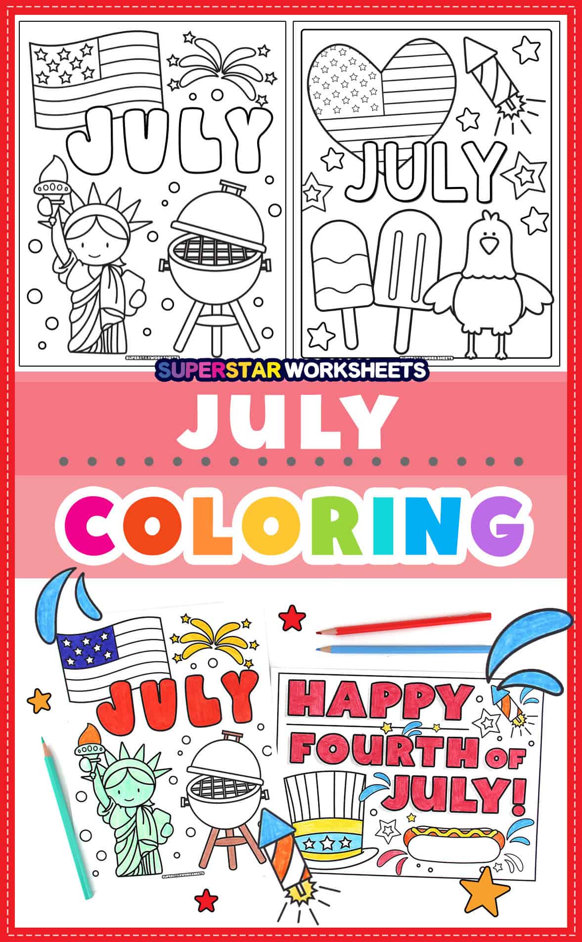 July Coloring Pages (Free Printables) - Superstar Worksheets