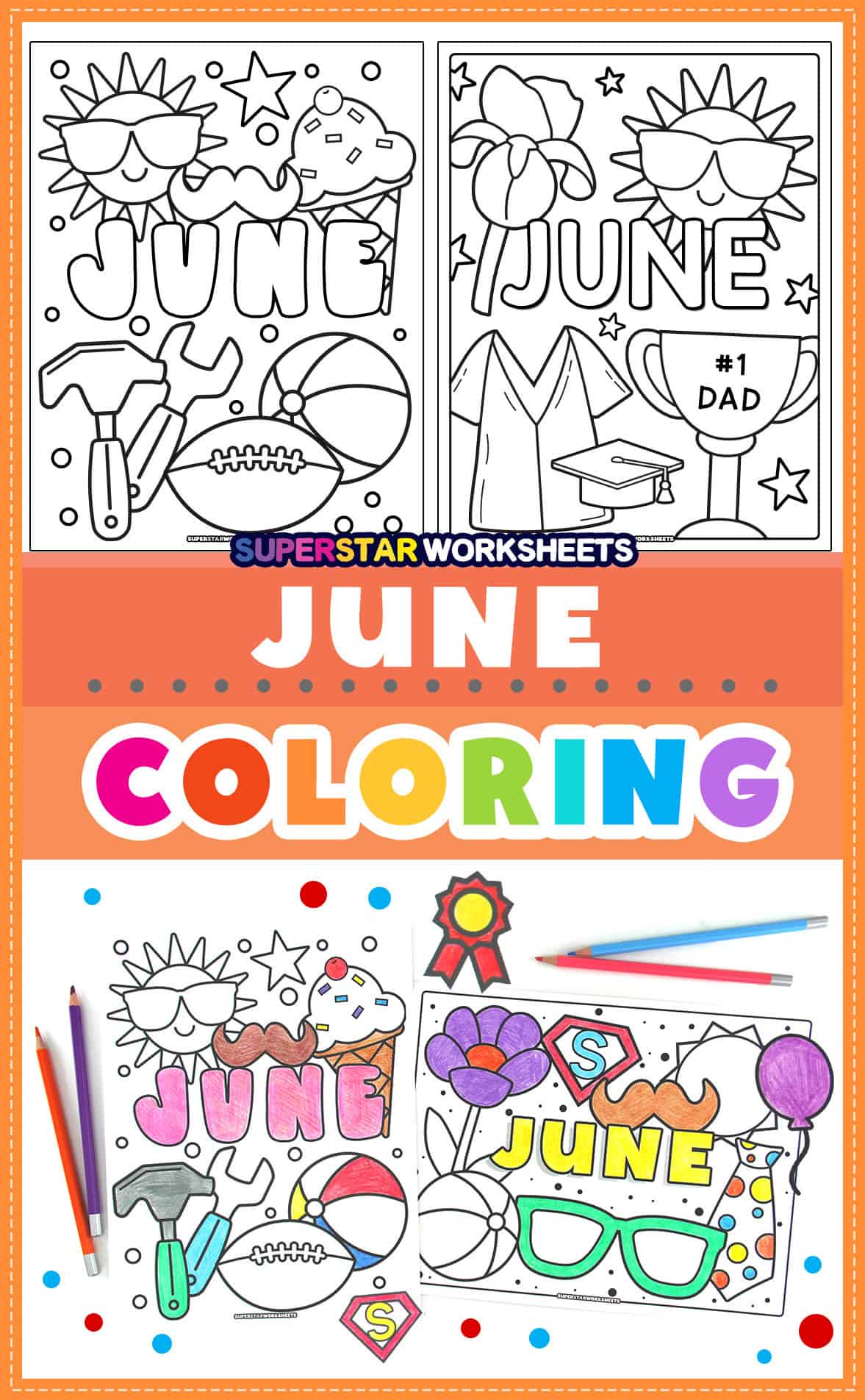 June Coloring Pages (Free Printables) - Superstar Worksheets