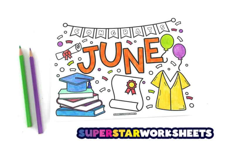 June Coloring Pages (Free Printables) - Superstar Worksheets