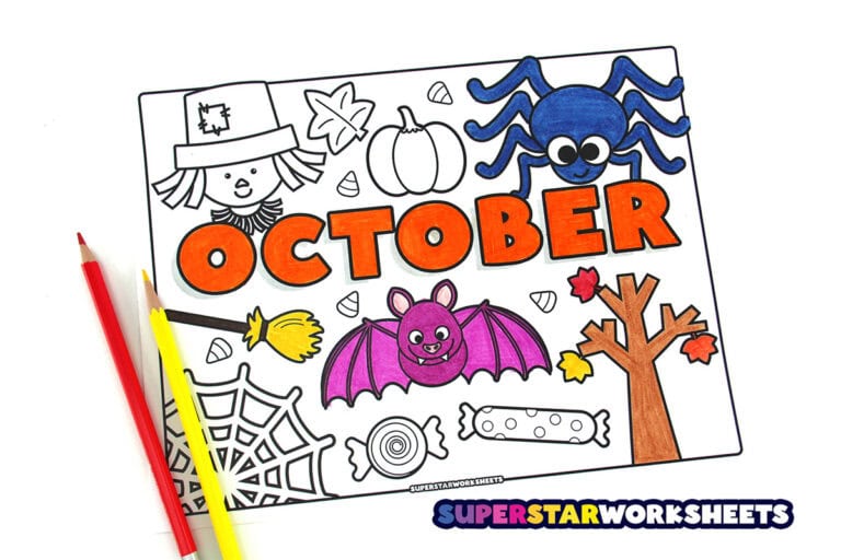 October Coloring Pages (Free Printables) - Superstar Worksheets