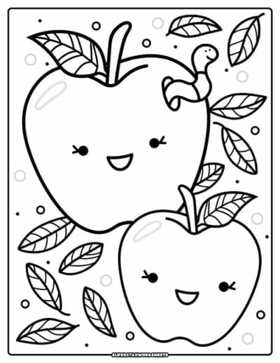 Apple Coloring Pages (Free Printables) - Superstar Worksheets