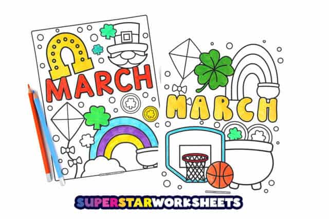 March Coloring Pages (Free Printables) - Superstar Worksheets