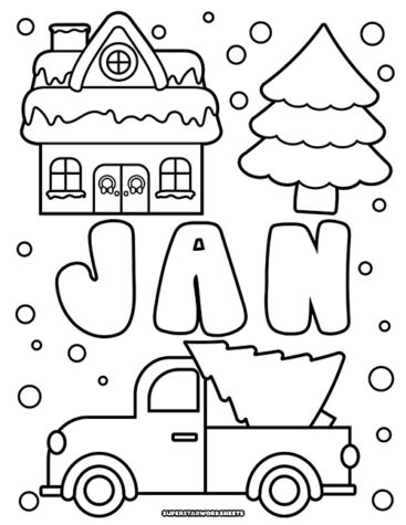January Coloring Pages (Free Printables) - Superstar Worksheets