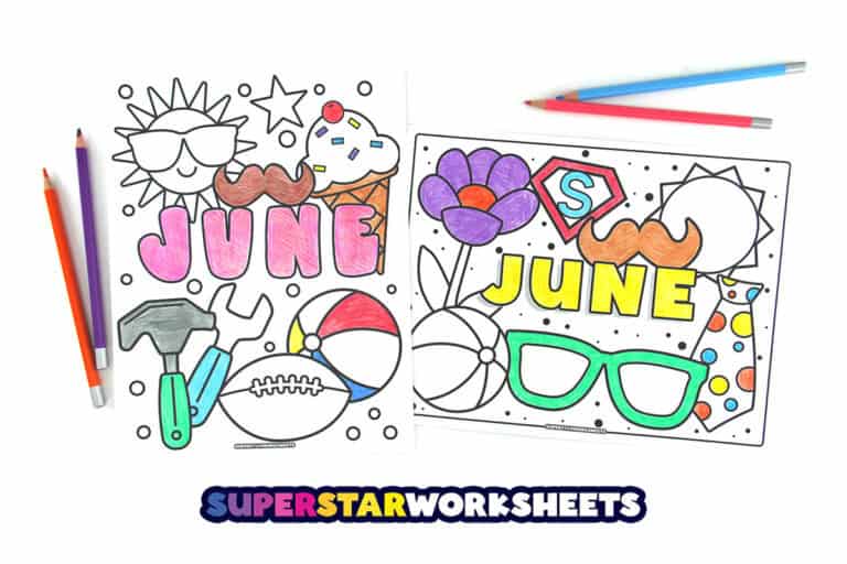 June Coloring Pages (Free Printables) - Superstar Worksheets