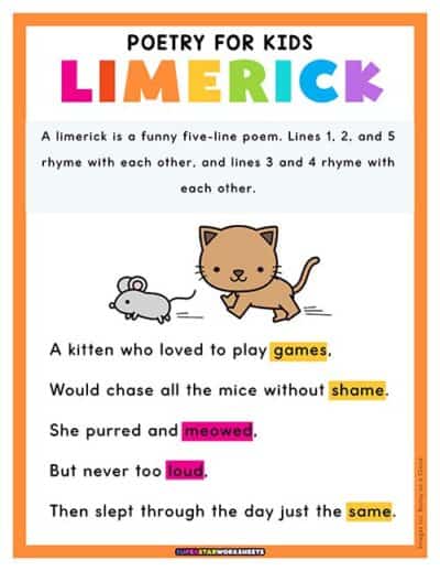 Poetry for Kids - Superstar Worksheets