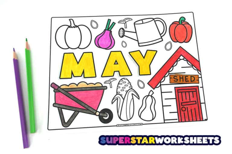 May Coloring Pages (Free Printables) - Superstar Worksheets