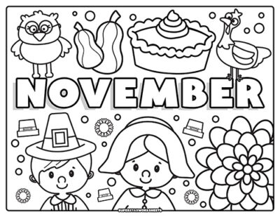 November Coloring Pages (Free Printables) - Superstar Worksheets