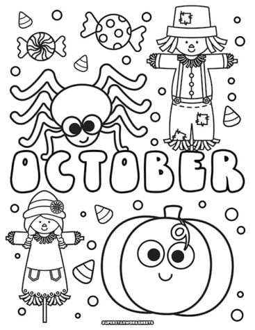 October Coloring Pages (Free Printables) - Superstar Worksheets