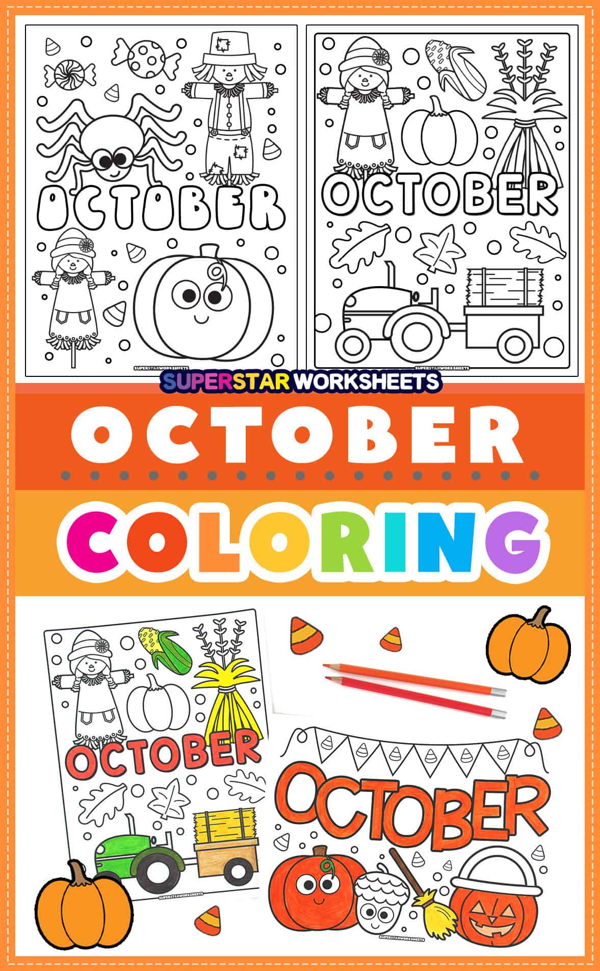 October Coloring Pages (Free Printables) - Superstar Worksheets