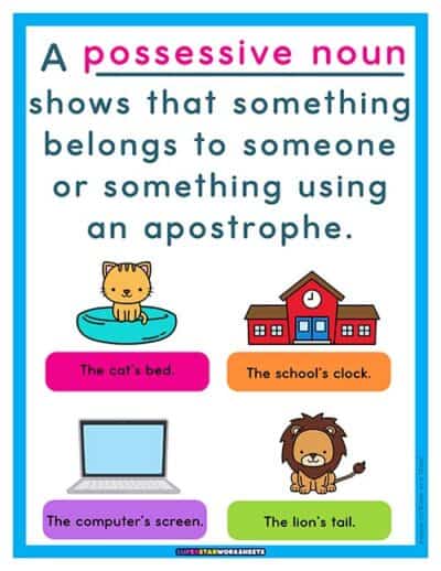 Possessive Noun Worksheets - Superstar Worksheets