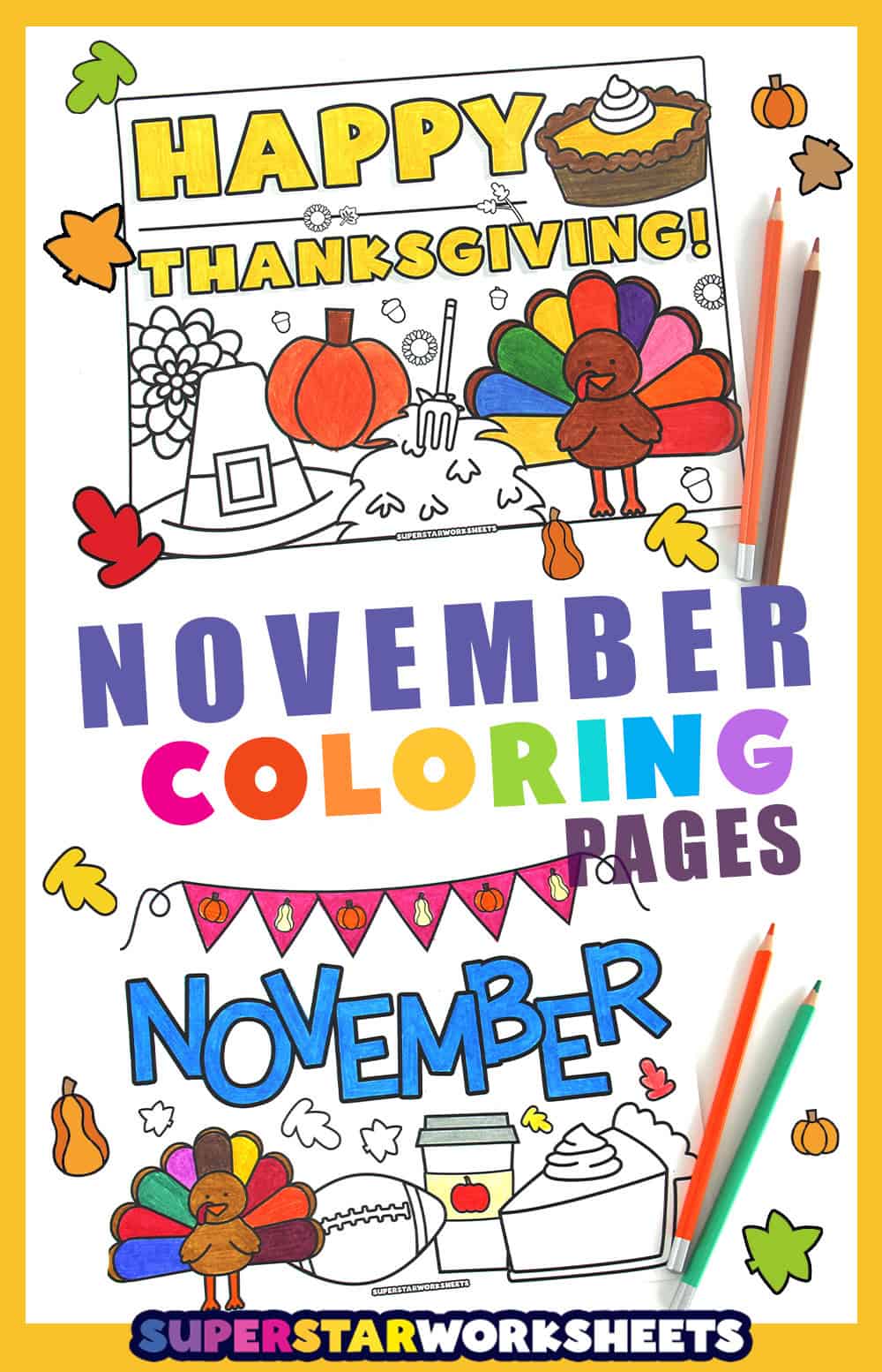 November Coloring Pages (Free Printables) - Superstar Worksheets