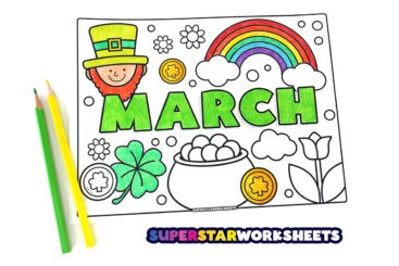 March Coloring Pages (Free Printables) - Superstar Worksheets