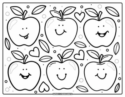 Apple Coloring Pages (Free Printables) - Superstar Worksheets