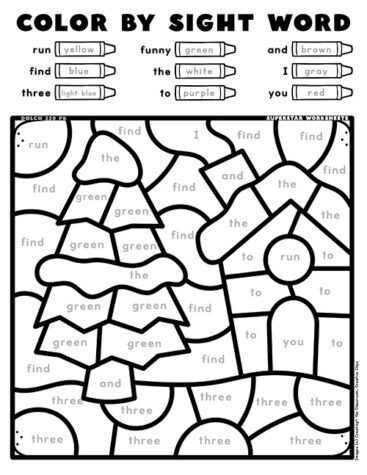 Color by Sight Words - Superstar Worksheets