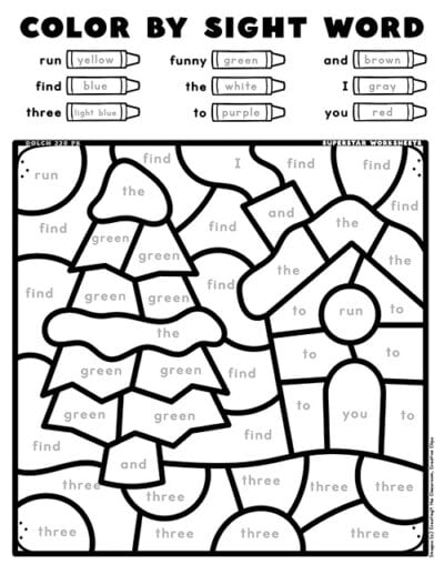Color by Sight Words - Superstar Worksheets