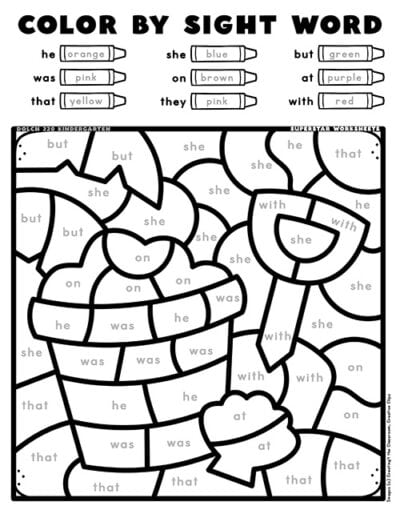 Color by Sight Words - Superstar Worksheets