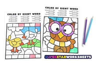 Color by Sight Words - Superstar Worksheets