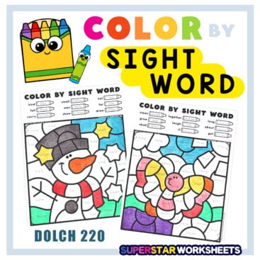 Color by Sight Words - Superstar Worksheets