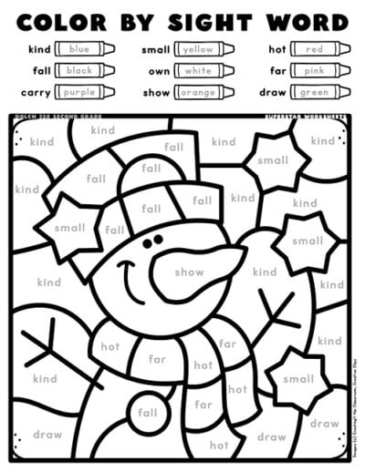 Color by Sight Words - Superstar Worksheets