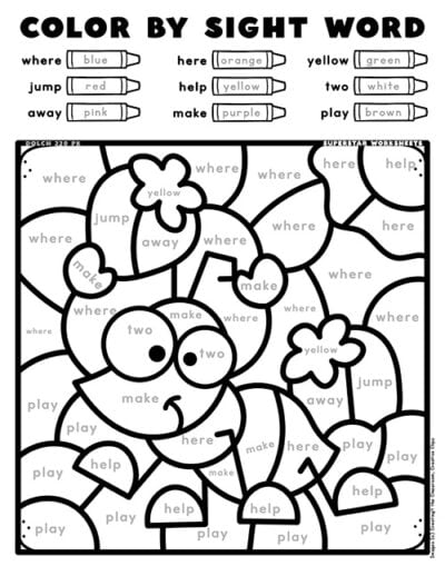 Color by Sight Words - Superstar Worksheets