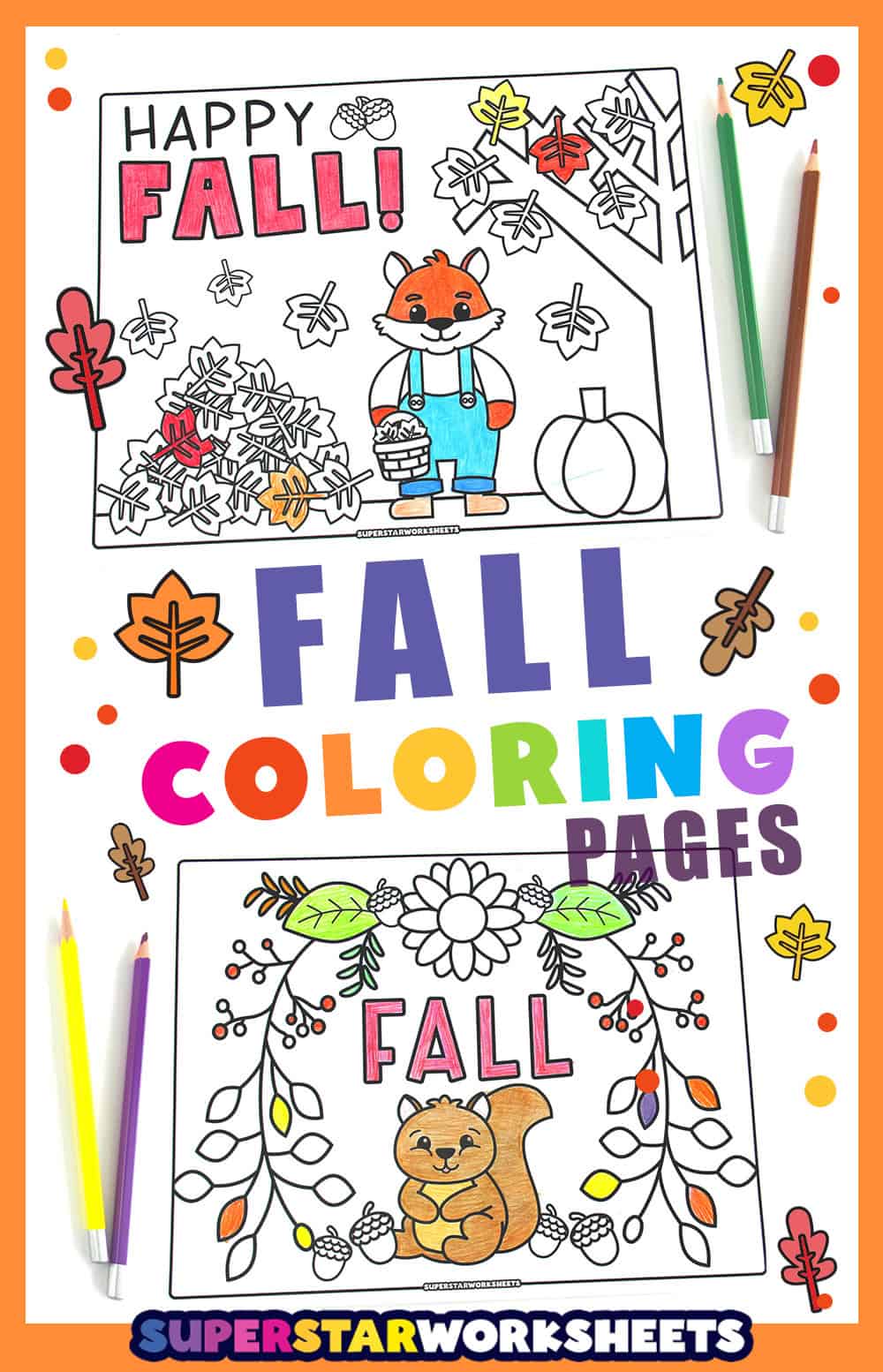 Fall Coloring Pages (Free Printables) - Superstar Worksheets