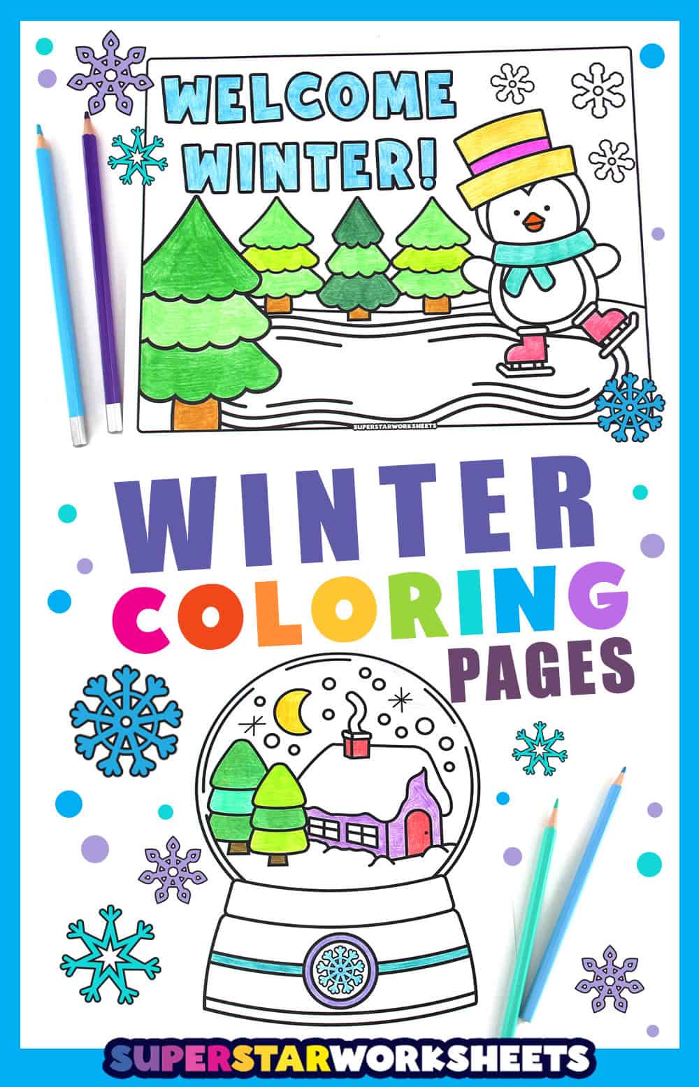 Winter Coloring Pages - Superstar Worksheets
