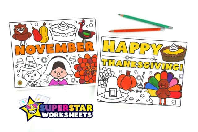 November Coloring Pages (Free Printables) - Superstar Worksheets