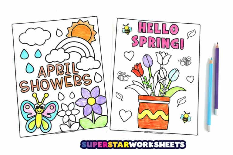 Spring Coloring Pages (Free Printables) - Superstar Worksheets