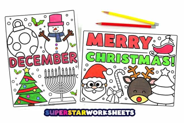 December Coloring Pages (Free Printables) - Superstar Worksheets