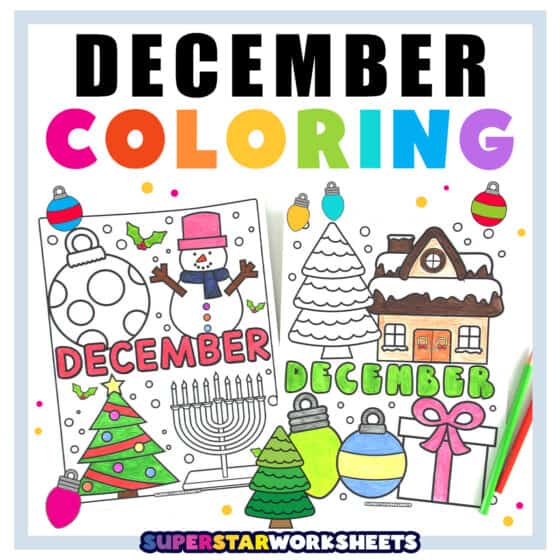 December Coloring Pages (Free Printables) - Superstar Worksheets