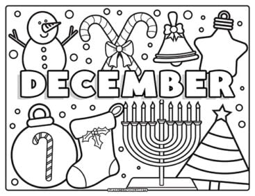 December Coloring Pages (Free Printables) - Superstar Worksheets