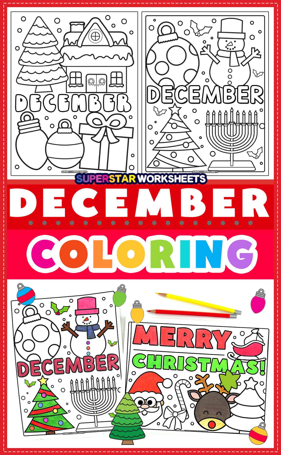 December Coloring Pages (Free Printables) - Superstar Worksheets