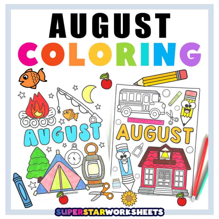 August Coloring Pages (Free Printables) - Superstar Worksheets