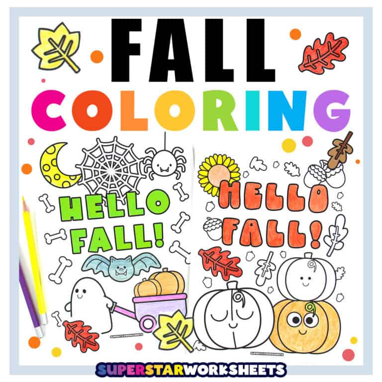 Fall Coloring Pages (Free Printables) - Superstar Worksheets