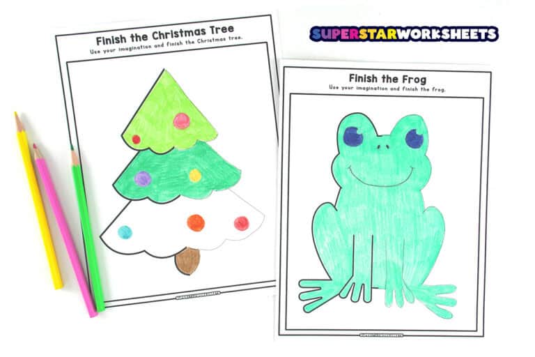 Finish the Drawing (Free Printables) - Superstar Worksheets