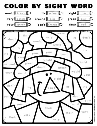 Color by Sight Words - Superstar Worksheets