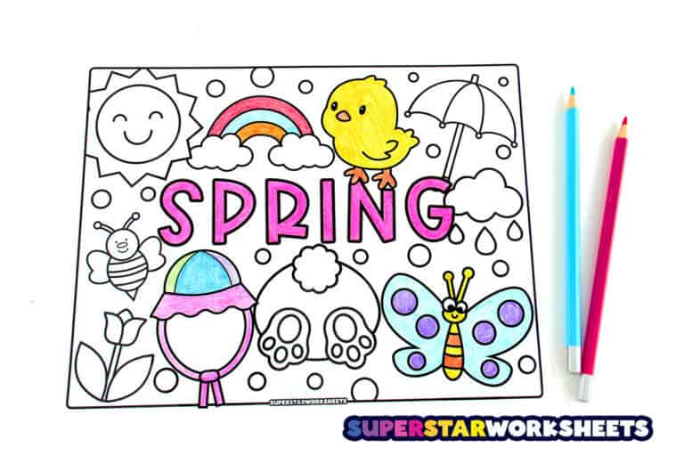Spring Coloring Pages (Free Printables) - Superstar Worksheets