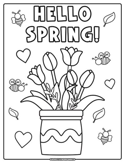 Spring Coloring Pages (Free Printables) - Superstar Worksheets