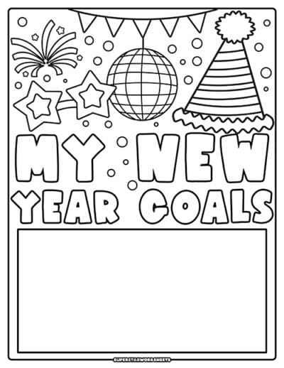 New Year Coloring Pages - Superstar Worksheets