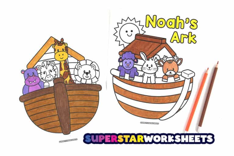 Noah's Ark Coloring Pages (Free Printables) - Superstar Worksheets