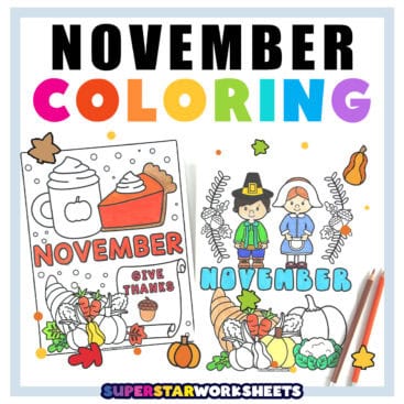 November Coloring Pages - Superstar Worksheets