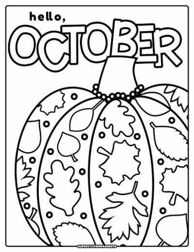 October Coloring Pages (Free Printables) - Superstar Worksheets