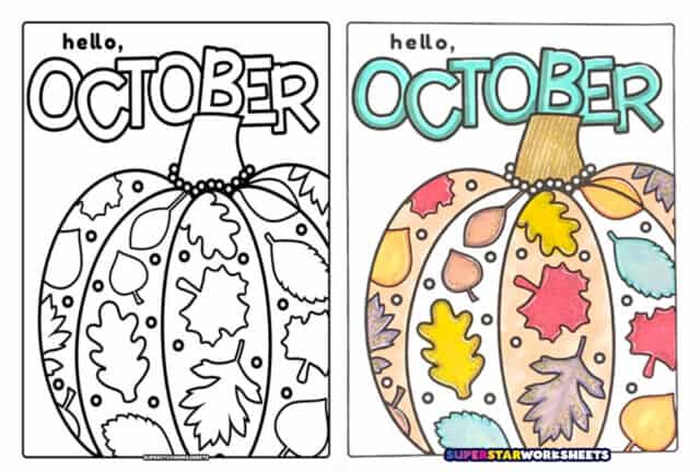 October Coloring Pages (Free Printables) - Superstar Worksheets