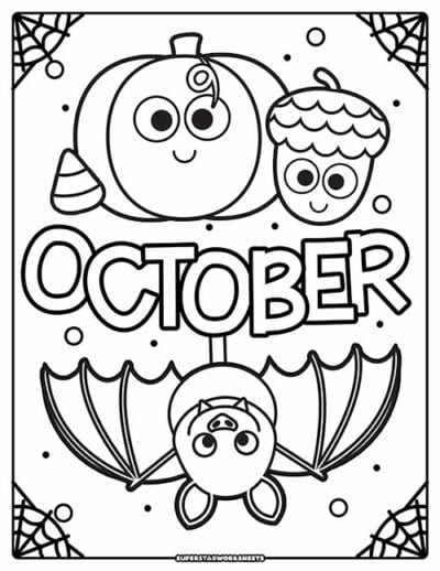 October Coloring Pages (Free Printables) - Superstar Worksheets