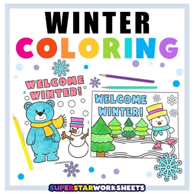 Winter Coloring Pages - Superstar Worksheets