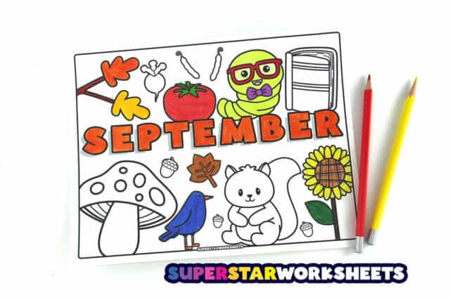 September Coloring Pages (Free Printables) - Superstar Worksheets
