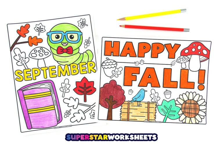 September Coloring Pages (Free Printables) - Superstar Worksheets