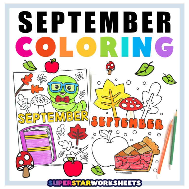 September Coloring Pages (Free Printables) - Superstar Worksheets