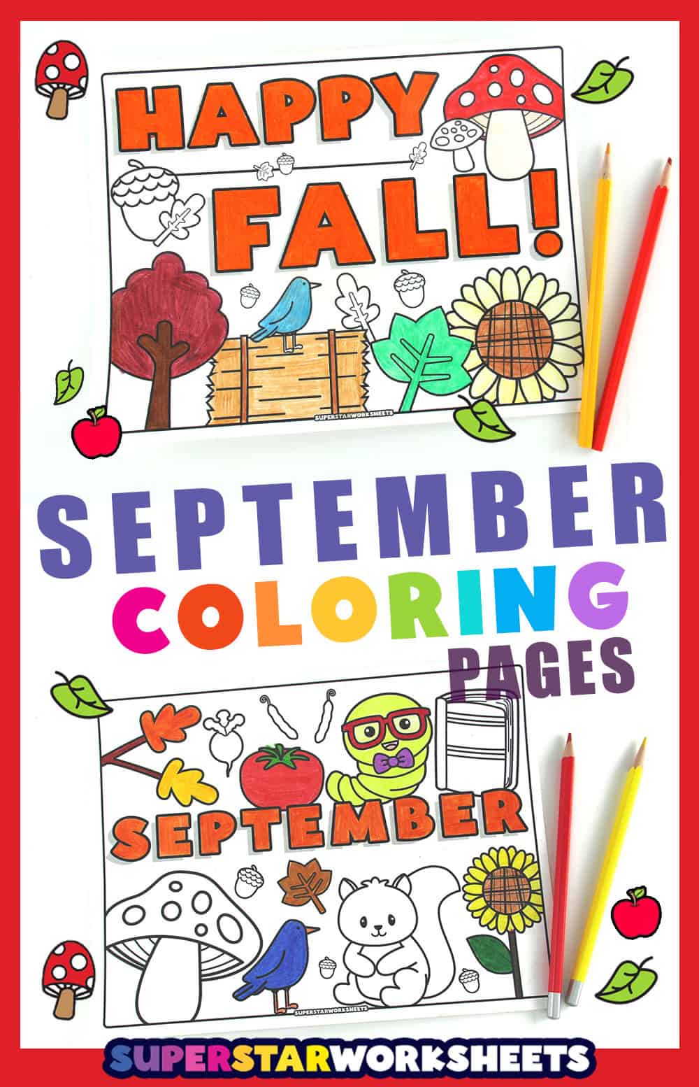 September Coloring Pages (Free Printables) - Superstar Worksheets